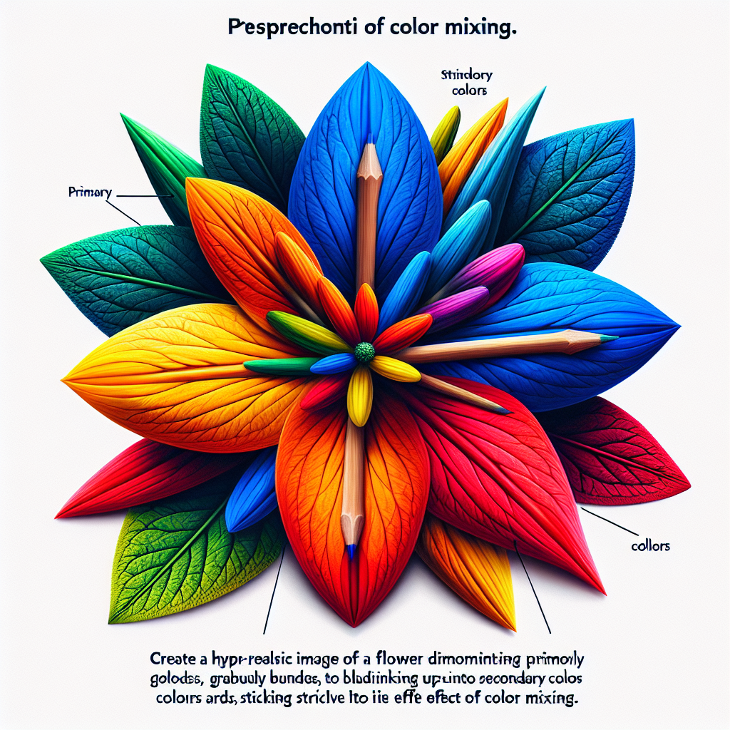 Preschool color mixing flower